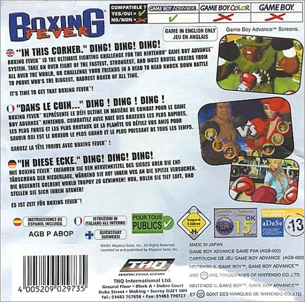 Boxing Fever GBA / Gameboy Advance NINTENDO Tous les jeux Videoludomania